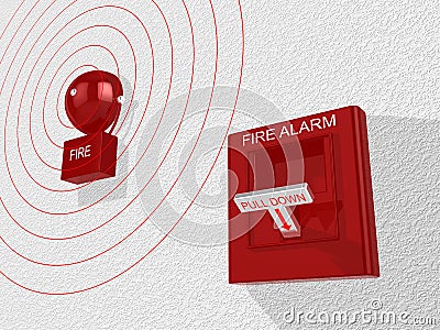 Fire Alarm Switch Activated Sounding An Alarm Stock Illustration ...