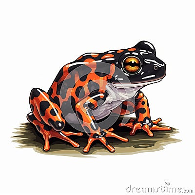 Simple Fire-bellied Toad Clip Art With White Margins Stock Photography ...