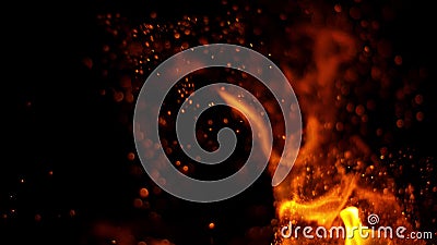 Fire blast on black stock video. Video of explosion - 127893819