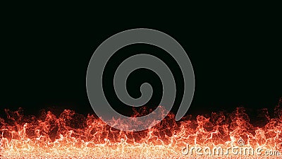 Fire at the Bottom of the Frame. Flames on a Black Background Stock ...