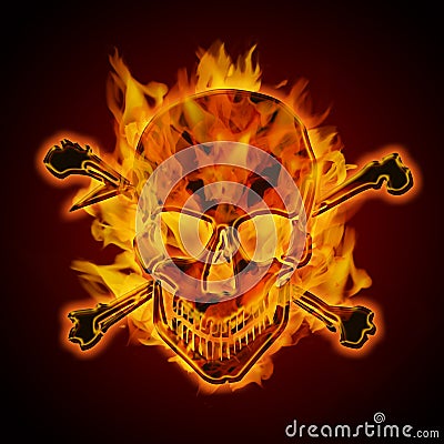 Fire Burning Flaming Skull Crossbones Royalty Free Stock Photos - Image ...