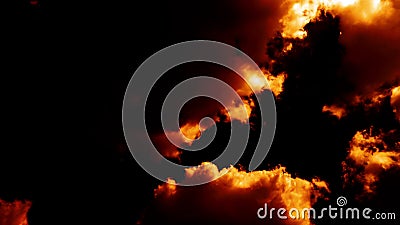 Fire Burning Like Hell Armageddon Clouds on Sky Stock Video - Video of ...