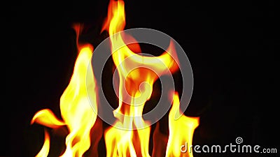 Fire Burning Like Hell on Black Background Stock Video - Video of ...