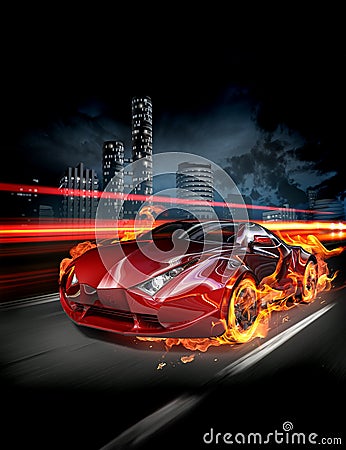 Fire Car Stock Photo - Image: 11523850
