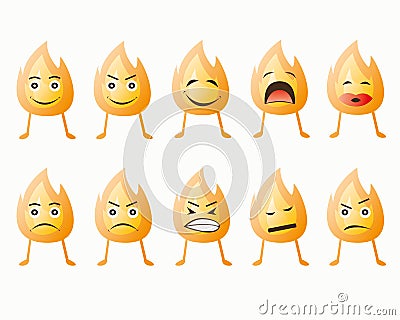 Fire Emoticon Cartoon Vector | CartoonDealer.com #50319587