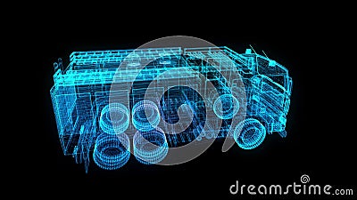 Fire Engine, Looping 3d Animation. Polygon Mesh of Model Firetruck ...