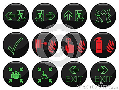 Fire And Escape Route Cartoon Vector | CartoonDealer.com #12961643