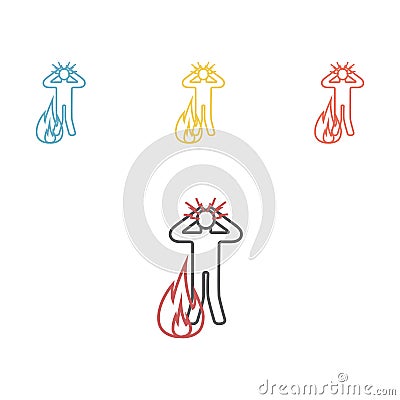 Fire Evacuation Vector Sign. Burning Man. Conflagration Icon ...