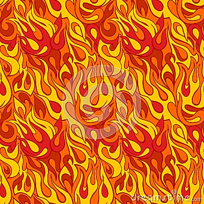 Fire Flame Seamless Pattern Stock Vector - Image: 48677521