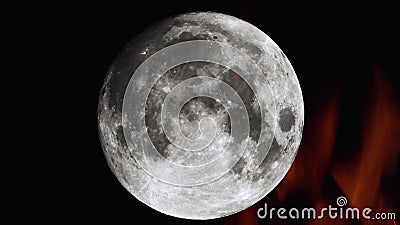 Fire Flames Against the Full Moon Stock Video - Video of burn, glow ...