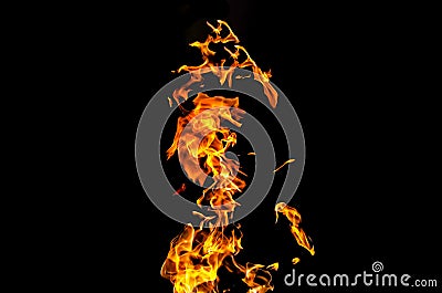 Fire Flames On Black Background. Fire On Black Background Isolated ...
