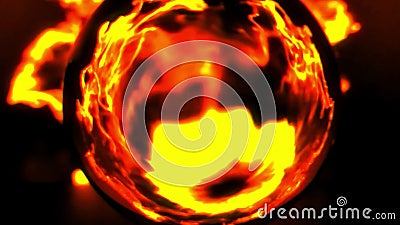 Fire Flashes of a Flame. View through a Crystal Ball Stock Video ...