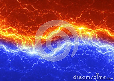 Fire And Ice Abstract Lightning Stock Illustration - Image: 49507792