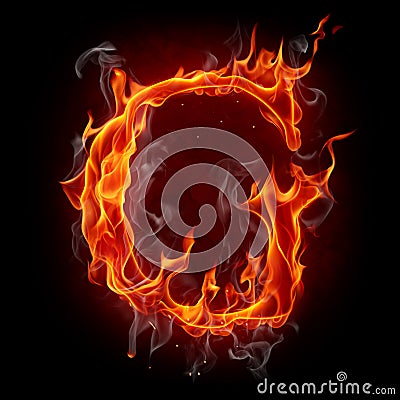 Fire Letter Isolated on Black Background Stock Illustration ...