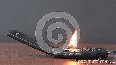 Fire of an Old Mobile Phone, Battery Oxidation. the Cause of the Fire ...