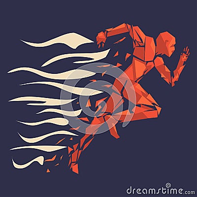 Fire Running Man Stock Vector - Image: 84995013