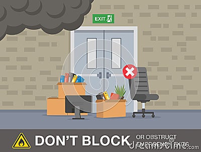 Fire Safety Activity. Do Not Block Or Obstruct Emergency Exits Warning ...