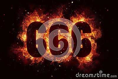 666 Fire Satanic Sign Gothic Style Evil Esoteric Royalty-Free Stock ...