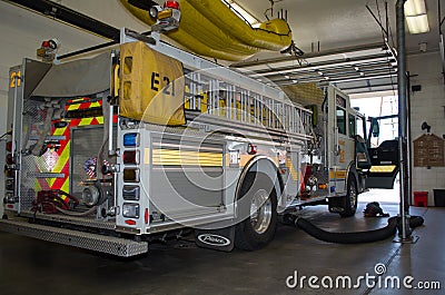 Fire Truck Inside The Station Editorial Image - Image: 31332685