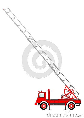 Fire Truck With A Ladder. Cartoon Vector | CartoonDealer.com #30504875