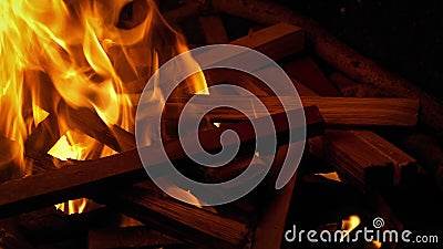 Fire of Wood Sticks Burning Stock Video - Video of fire, sticks: 134543329
