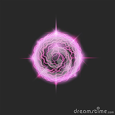 Fireball Glowing Purple Circle Magic Element, Realistic Energy Ball ...
