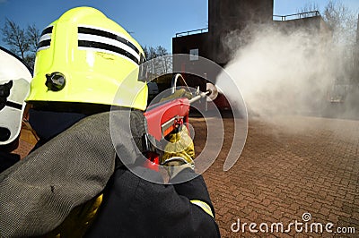Firefighter With PYRO LANCE High Pressure Hose Editorial Photo ...