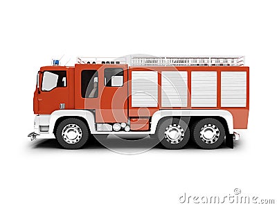 Firetruck Isolated Side View Royalty Free Stock Image - Image: 3761936