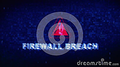 Firewall Breach Alert Warning Attack on Screen World Map Loop Motion ...