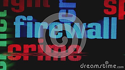 Firewall Data on the Screen Glitch Effect Stock Video - Video of attack ...