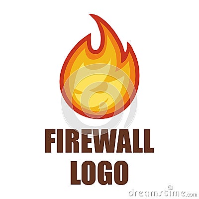 Firewall Logo. Protection Logo. Cyber Security Emblem. Cartoon Vector ...