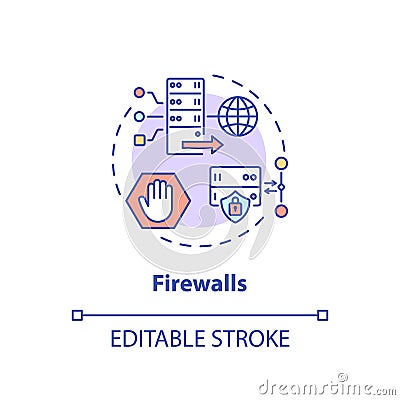 Firewalls Concept Icon Vector Illustration | CartoonDealer.com #196122298