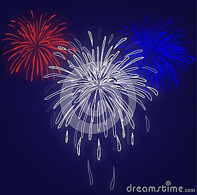 Fireworks Blue Background Royalty Free Stock Photos - Image: 5035098
