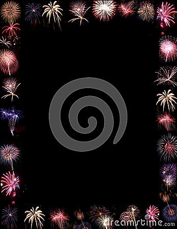 Fireworks Display Border Or Background Royalty Free Stock Photography ...