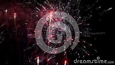 Fireworks Exploding in Various Colors in the Dark Night Sky Stock ...