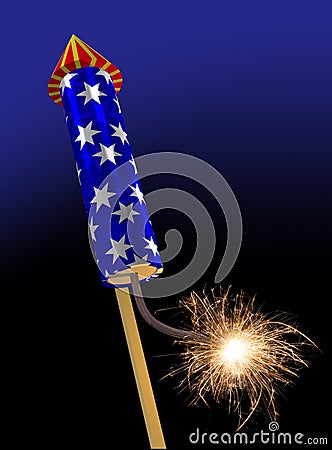 Fireworks Rocket Fuse Burning Stock Photo - Image: 12061510