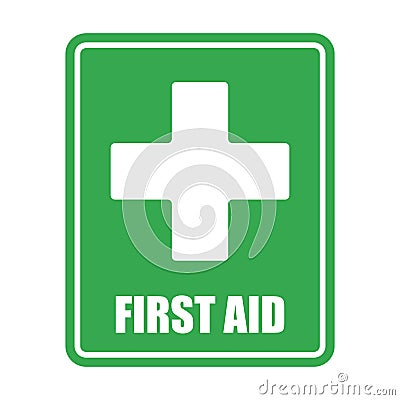 First Aid Help Vector Eps10 On White Background. First Aid Sign. Green ...