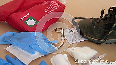First Aid Kit Complete with a Boot that Could Indicate a Mountain ...