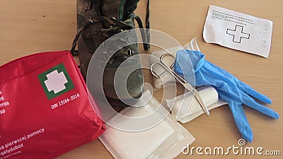 First Aid Kit Complete with a Boot that Could Indicate a Mountain ...