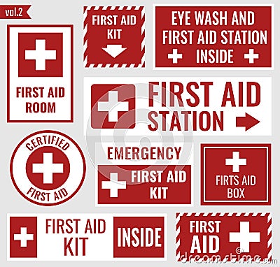 First Aid Stickers Cartoon Vector | CartoonDealer.com #103981457