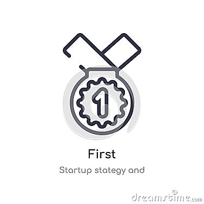 First Outline Icon. Isolated Line Vector Illustration From Startup ...