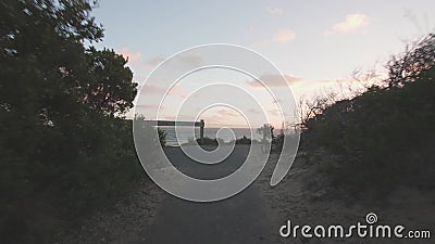 First Person Point of View Walk from Forest Trail To Beach View Stock ...