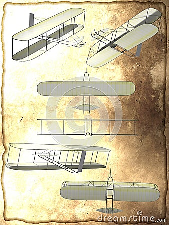 The First Plane Stock Illustration - Image: 82405985
