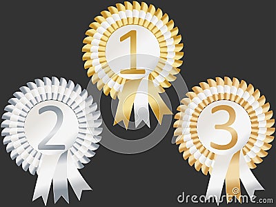First Second Third Rosettes Vector Illustration | CartoonDealer.com ...