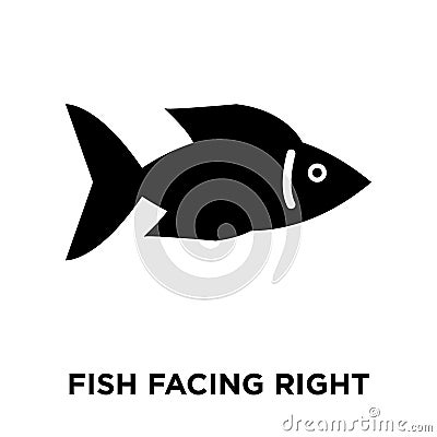Fish Facing Right Icon Vector Isolated On White Background, Logo ...