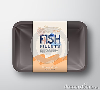 Fish Fillets Pack. Abstract Vector Fish Plastic Tray Container With ...