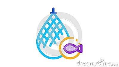 Fish in net Icon Animation stock footage. Video of conveyor - 206549852