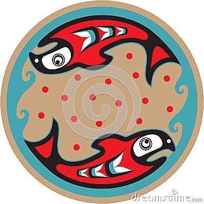Fish - Salmon - Native American Style Cartoon Vector | CartoonDealer ...