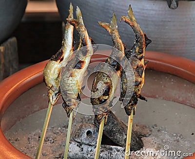 Fish On Stick - Japanese Barbecue Fish Stock Photography - Image: 32832952