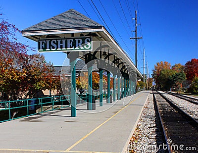 Fishers, Indiana Train Station Stock Photo - Image: 47137746